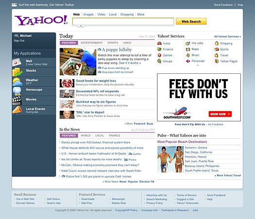 New Yahoo! Home Page Includes Updated User Interface - Search Engine Watch New Yahoo! Home Page Includes Updated User Interface - Search Engine Watch