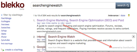 Blekko Team Up with DuckDuckGo – Search Engine Watch