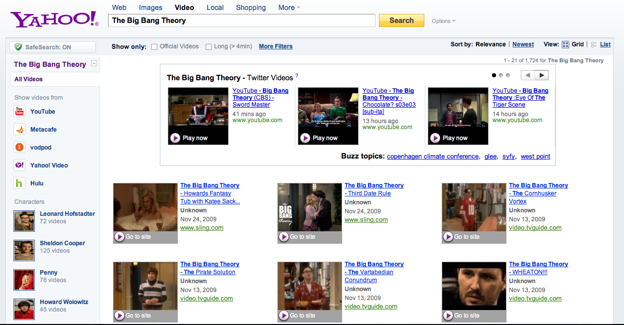 Yahoo! Adds TV Series and Popular Movie Actors to Video Search - Search ...